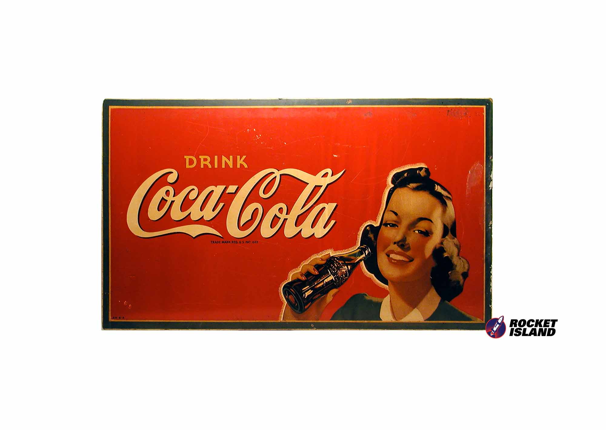 Coca-Cola Girl Sign (1941) - Rocket Island Vintage Stock Images