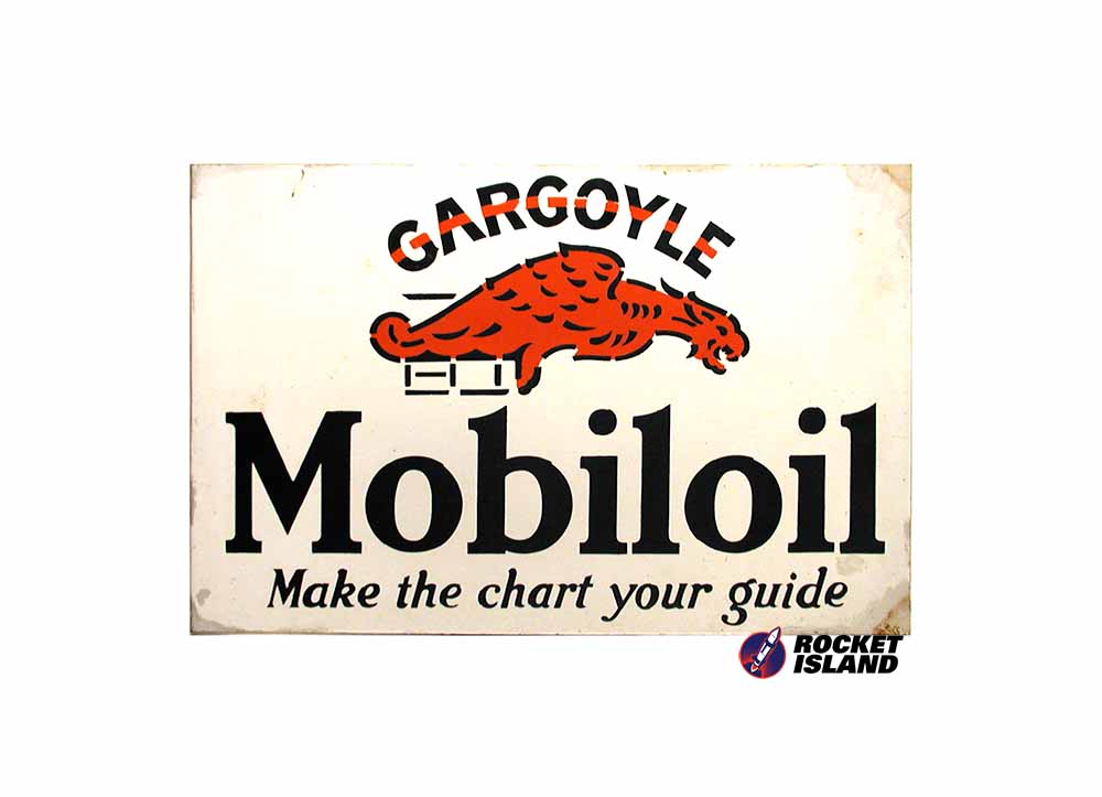 Mobiloil Gargoyle Porcelain Sign (1930s) - Rocket Island Vintage Stock ...