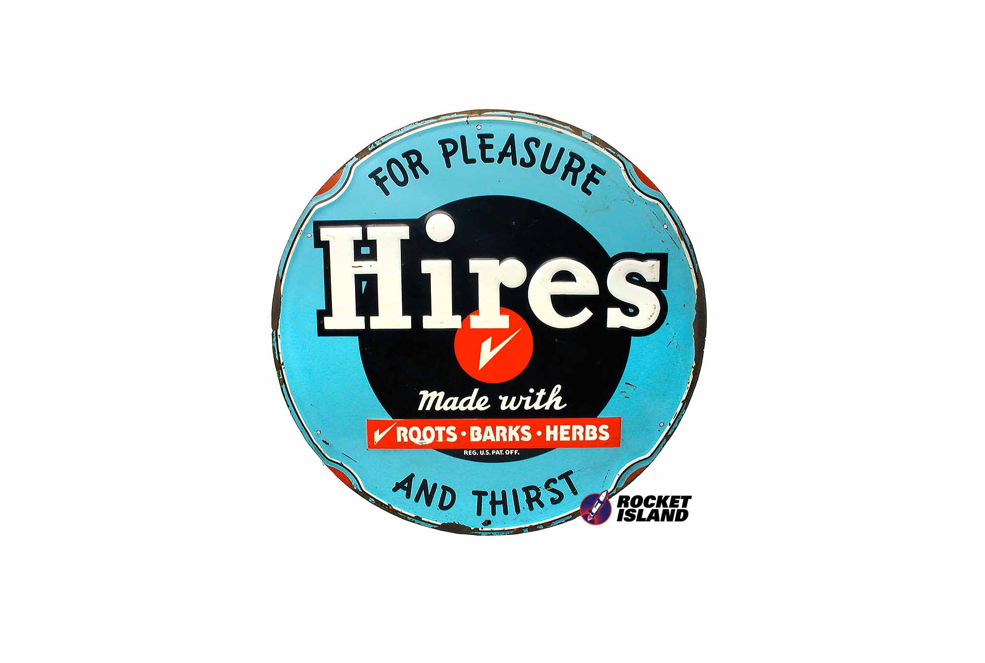 Hires Root Beer Retailer Sign (1948) - Rocket Island Vintage Stock Images