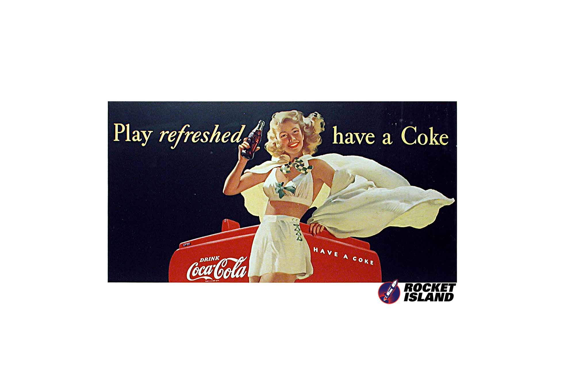 "Play Refreshed, Have A Coke" Retailer Banner (1940s) - Rocket Island ...