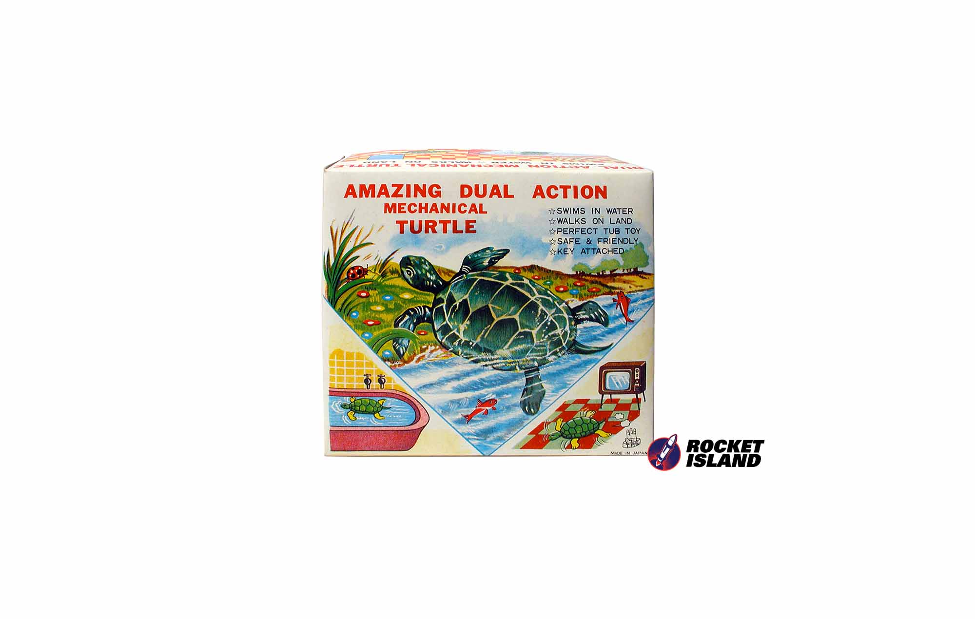 TPS (Japan) Amazing Dual Action Mechanical Turtle Box Art (1950s ...