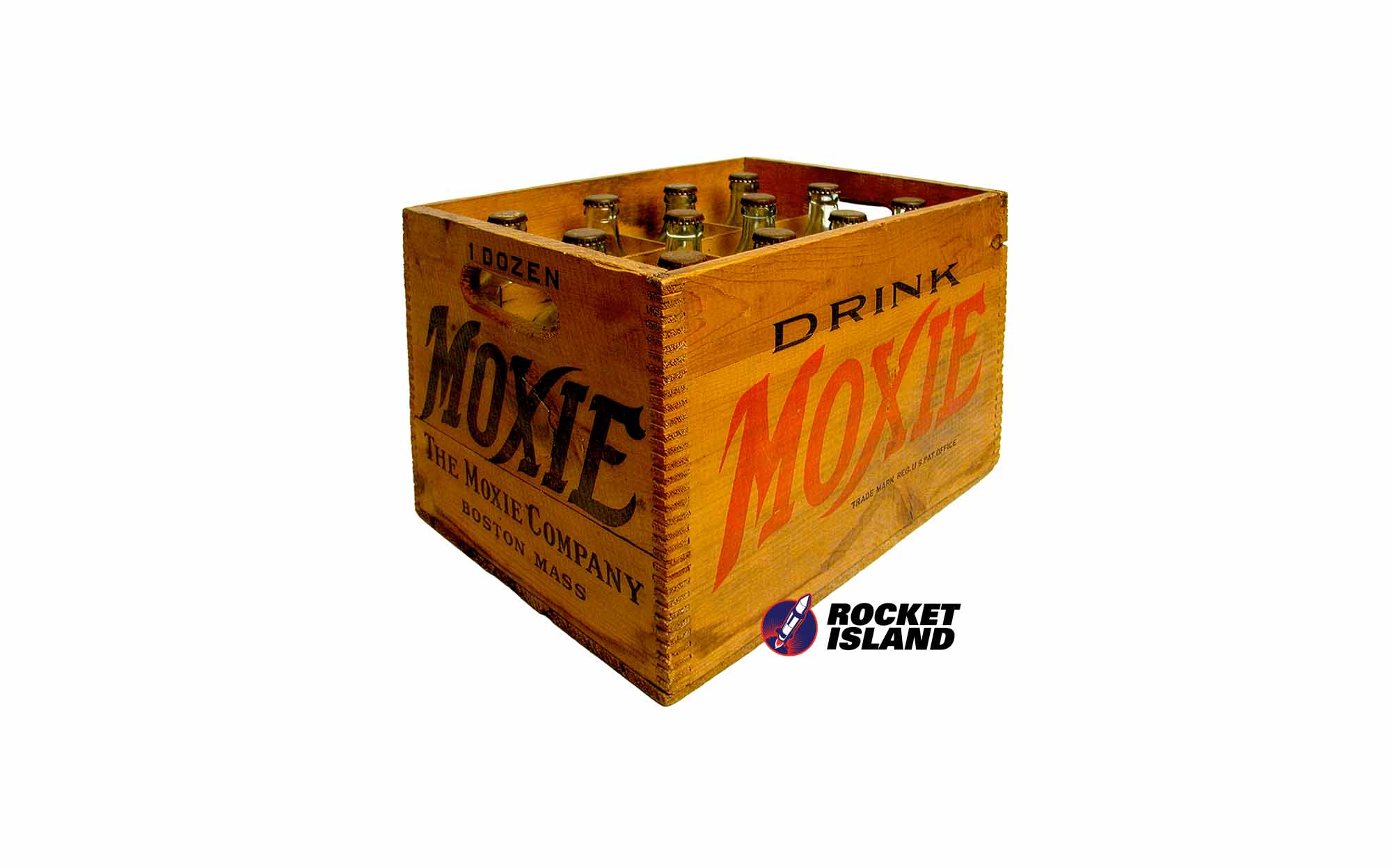 Moxie Retailer Syrup Case Lot (1920s) - Rocket Island Vintage Stock Images