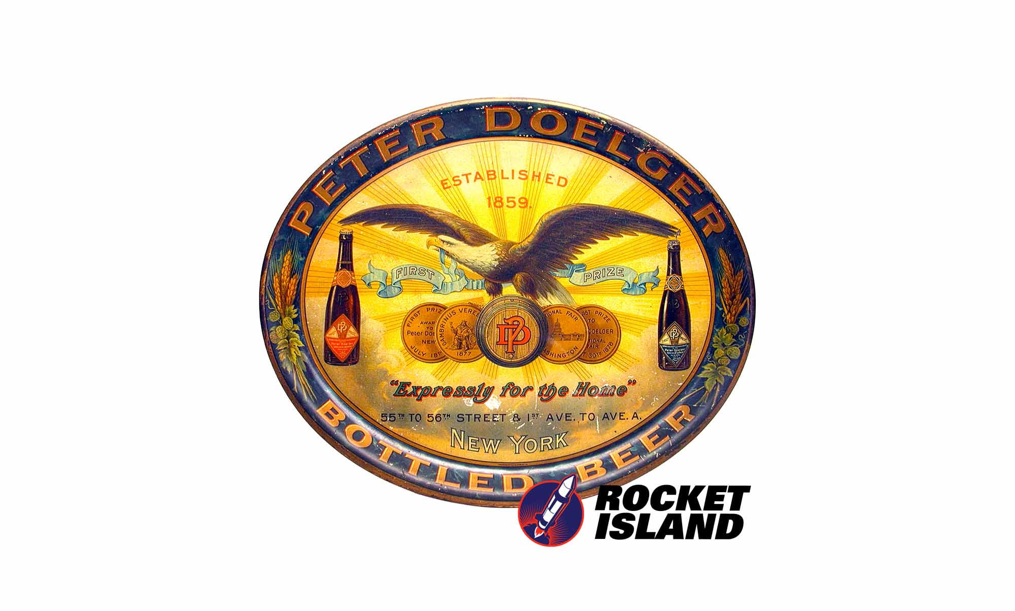 Peter Doelger Bottled Beer Serving Tray (1910s) - Rocket Island Vintage ...