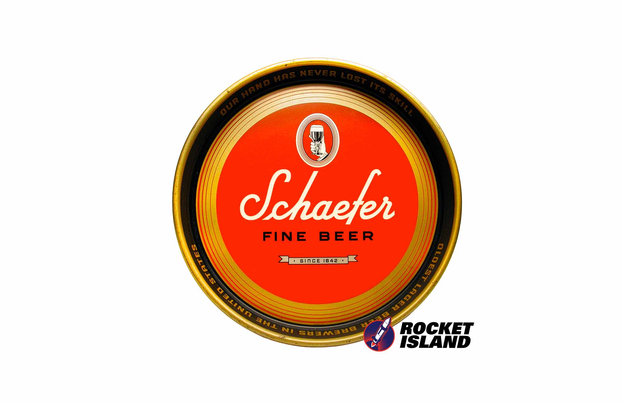 Schafer Fine Beer Serving Tray (1940s) - Rocket Island Vintage Stock Images